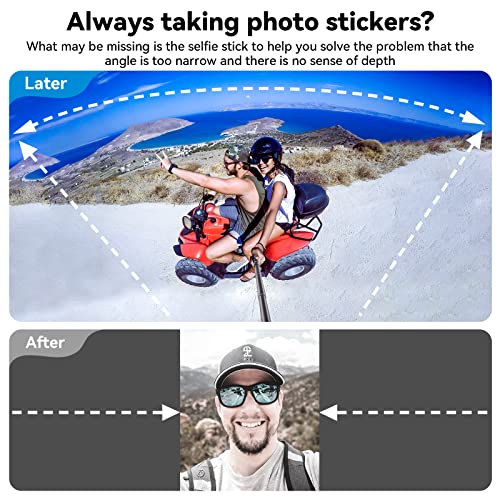 Selfie Stick Long Pole Invisible for GoPro Insta360 (120cm/47.2 inch), TELESIN Light Carbon Fiber Extension Monopod for Go Pro Max Hero 11 10 9 8 7 6 5 One X2 X3 RS Go 2 DJI Action 2 3 Accessories