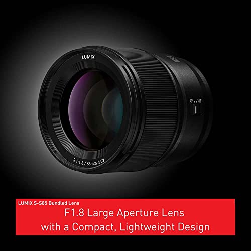 Panasonic LUMIX S5 Full Frame Mirrorless Camera (DC-S5BODY) with LUMIX S Series 85mm F1.8 L Mount Interchangeable Lens (S-S85)