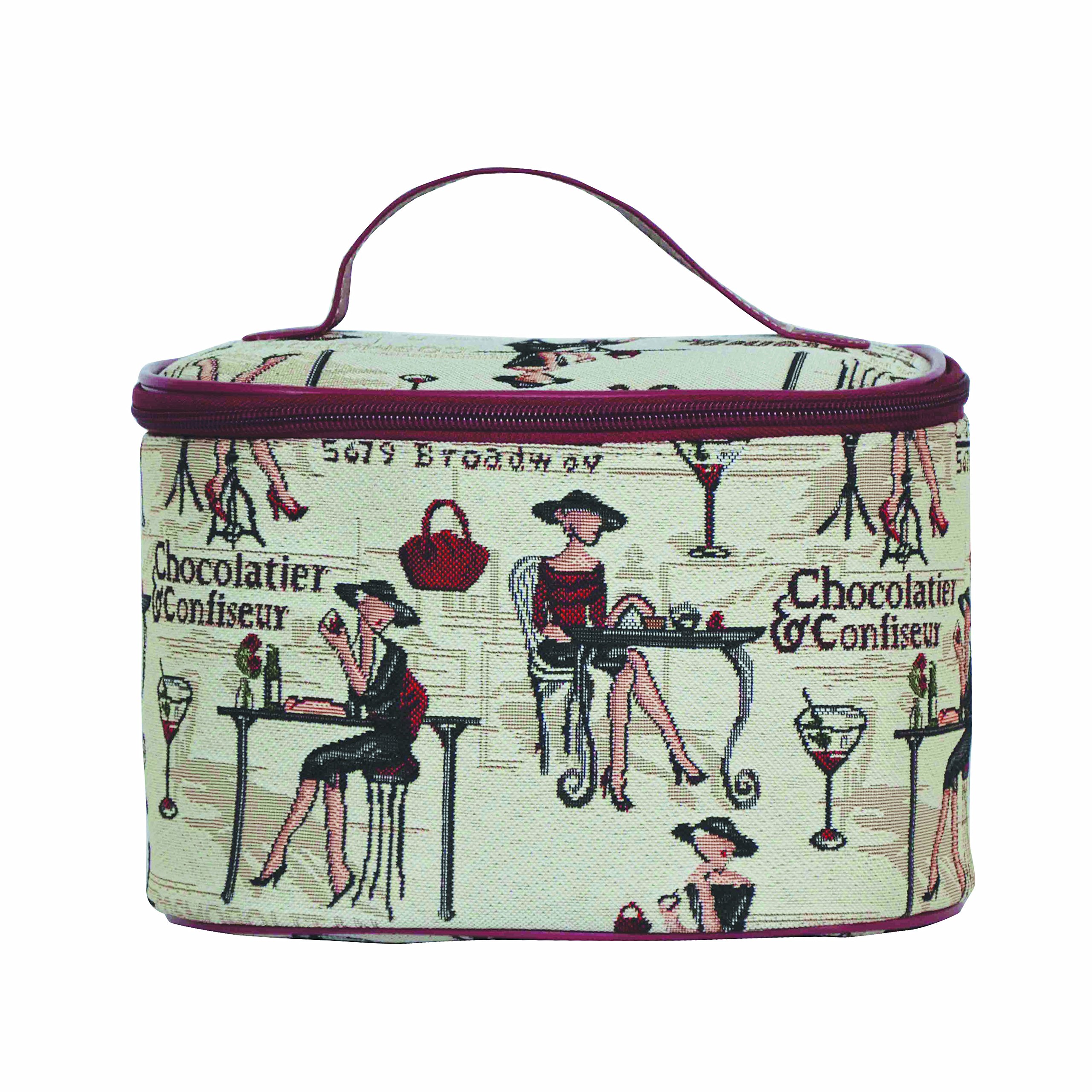 Signare Tapestry Signare Tapestry Toiletry Bag Makeup Organizer bag for Women with Fashion Lady Rendevouz Design (TOIL-RDV)