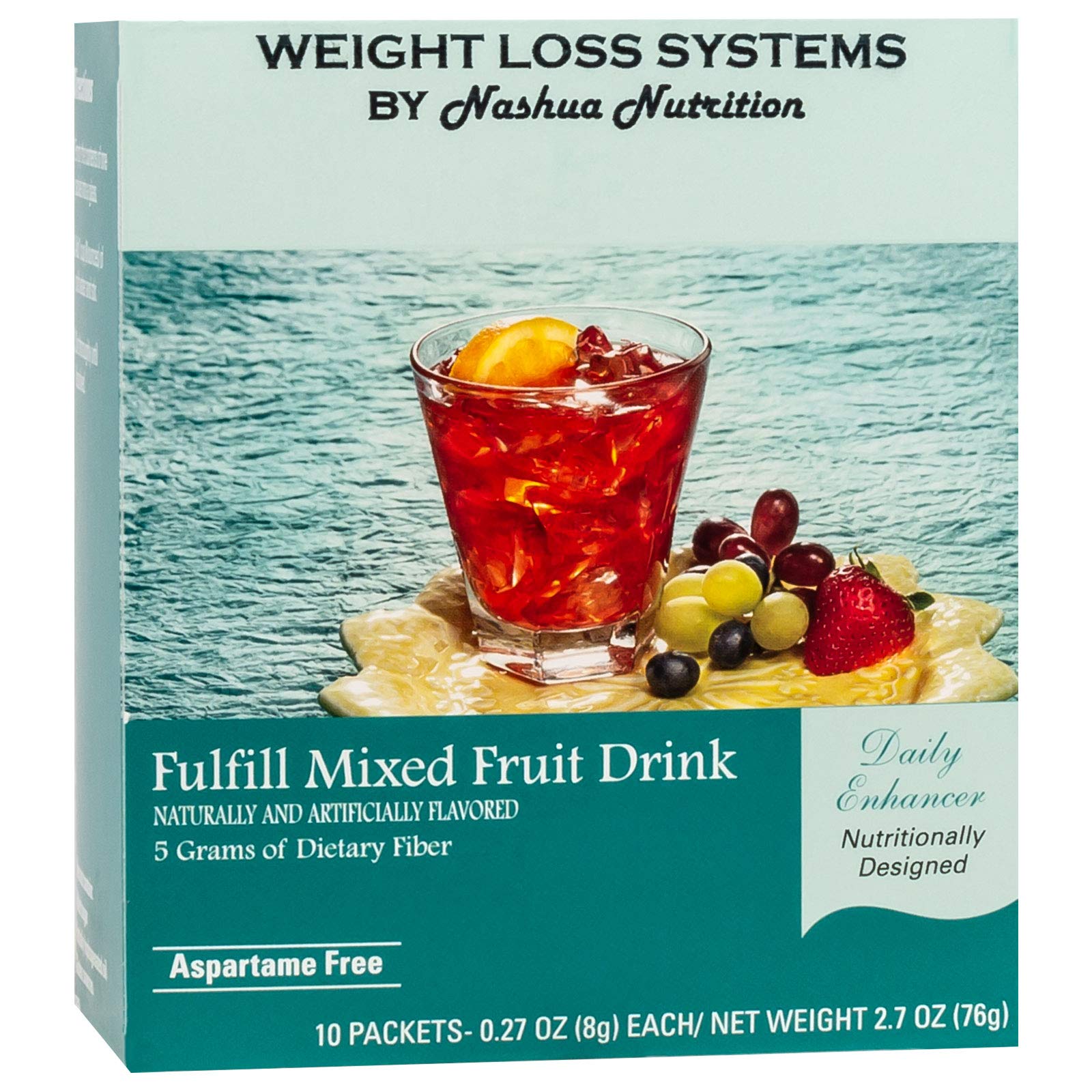 Nashua Nutrition Fiber Drink - Mixed Fruit - 10/Box | Low Calorie | 5g Soluble Fiber | 50% RDV Calcium | Sugar & Fat Free | aspartame Free | Certified Kosher | Gluten-Free