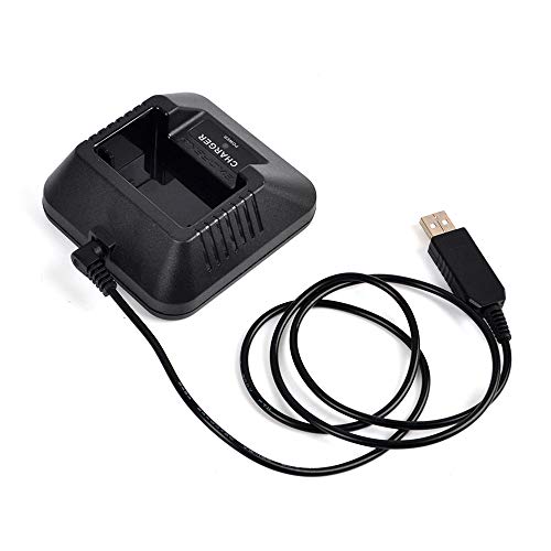 Two Way Radio USB Plug Charger Walkie Talkie Desktop Battery Charger for Baofeng UV-5R UV-5RA UV-5RB UV-5RC UV-5RD UV-5RE UV-5Replus TYT TH-F8 Ham Radio