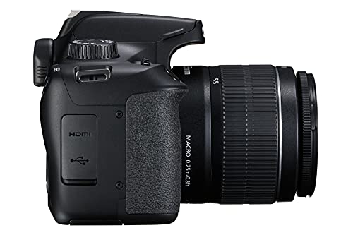 Canon Intl. Canon EOS T100 DSLR Camera EF-S 18-55mm F3.5-5.6 III, EF 75-300mm f4-5.6 III, 420-800mm f8 Lense Bundle Accessories (Extra Battery, Digital Flash, 128Gb Memory & More), Black