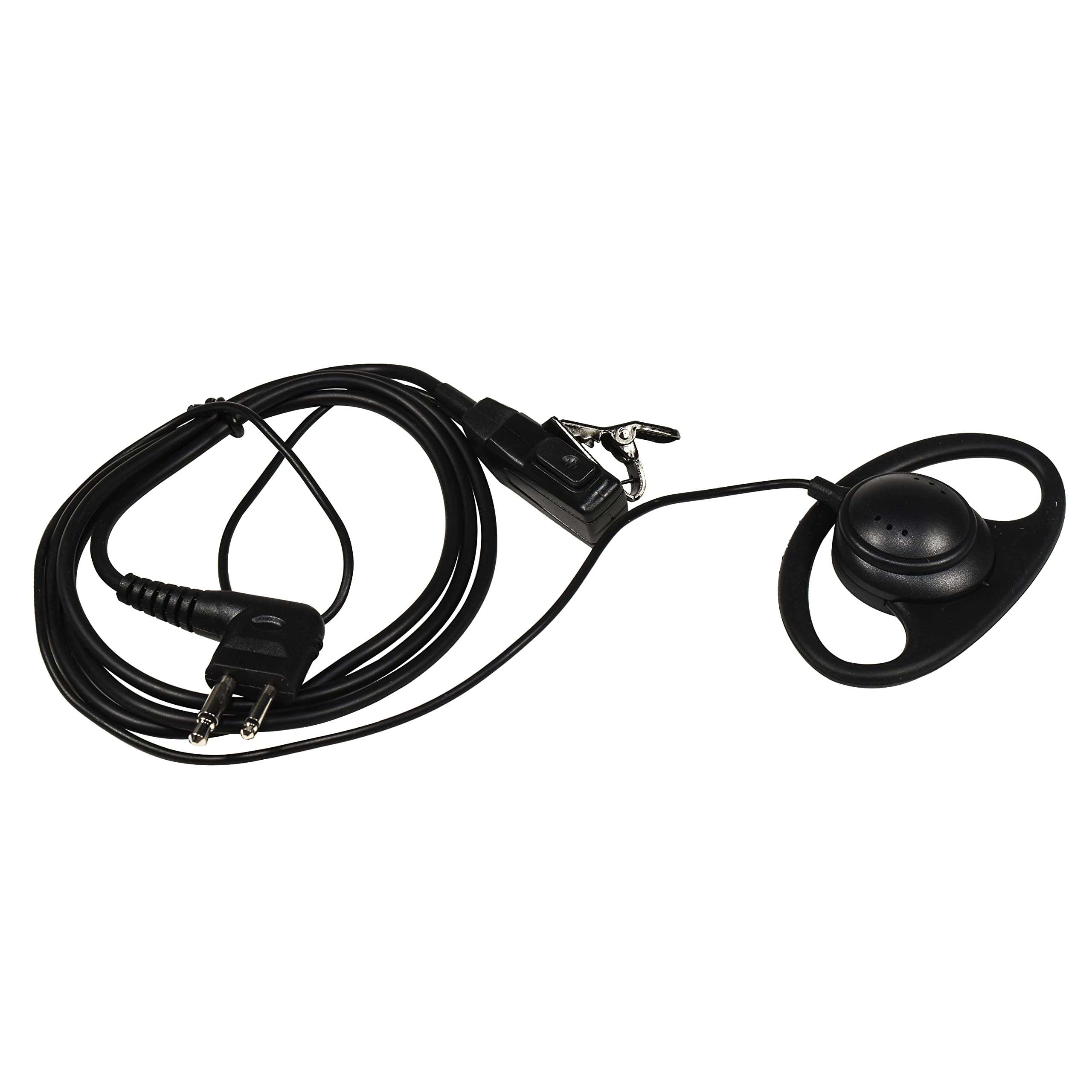 HQRP 4-Pack D Shape Earpiece Headset PTT Mic Compatible with Motorola RDV-5100, RDV-2020, AU-1200, AV-1200 Sun Meter