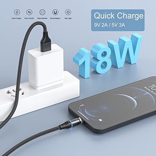 NetDot Magnetic Charging Cable,3in1 Gen12 (3.3ft/3 Pack Black) 18W Fast Charging Magnetic Phone Charger and Data Transfer Magnetic Charger for USB-C,Micro USB and i-Product