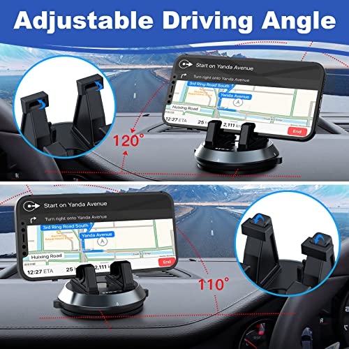 MEIDI Dashboard Phone Holder, Car Phone Holder Mount, Removable Car Cell Phone Cradle, Rotatable Desk Phone Holder for Car, Compatible with All Smart Phones