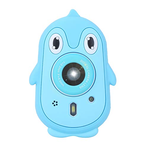 IPS Screen with Silicone Cover Cartoon Children Digital Camera, Children Camera, Portable for Boys Girls(Blue)