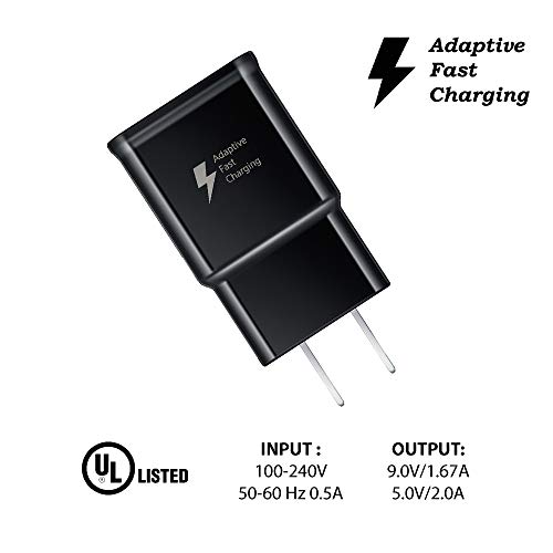 ILineX Adaptive Fast Charger with USB Type C Cable [ 4FT ] Compatible with Samsung Galaxy S10, S9, S8, S9 Plus,Note 10, 8, 9 Wall Charging Kit Set { 1X Cable & 1X Adapter} Up to Fast Charging