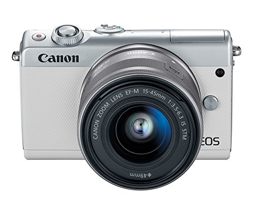 Canon EOS M100 Mirrorless Camera w/ 15-45mm Lens & 55-200mm Lens - Wi-Fi, Bluetooth, and NFC Enabled (White)