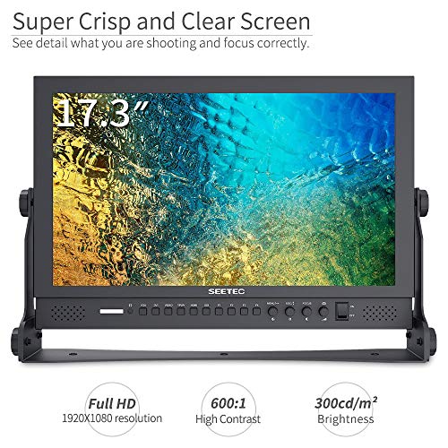 SEETEC P173-9HSD 17.3 Inch 1920x1080 Desktop Monitor for Broadcast LCD Monitoring with 3G-SDI HDMI AV YPbPr