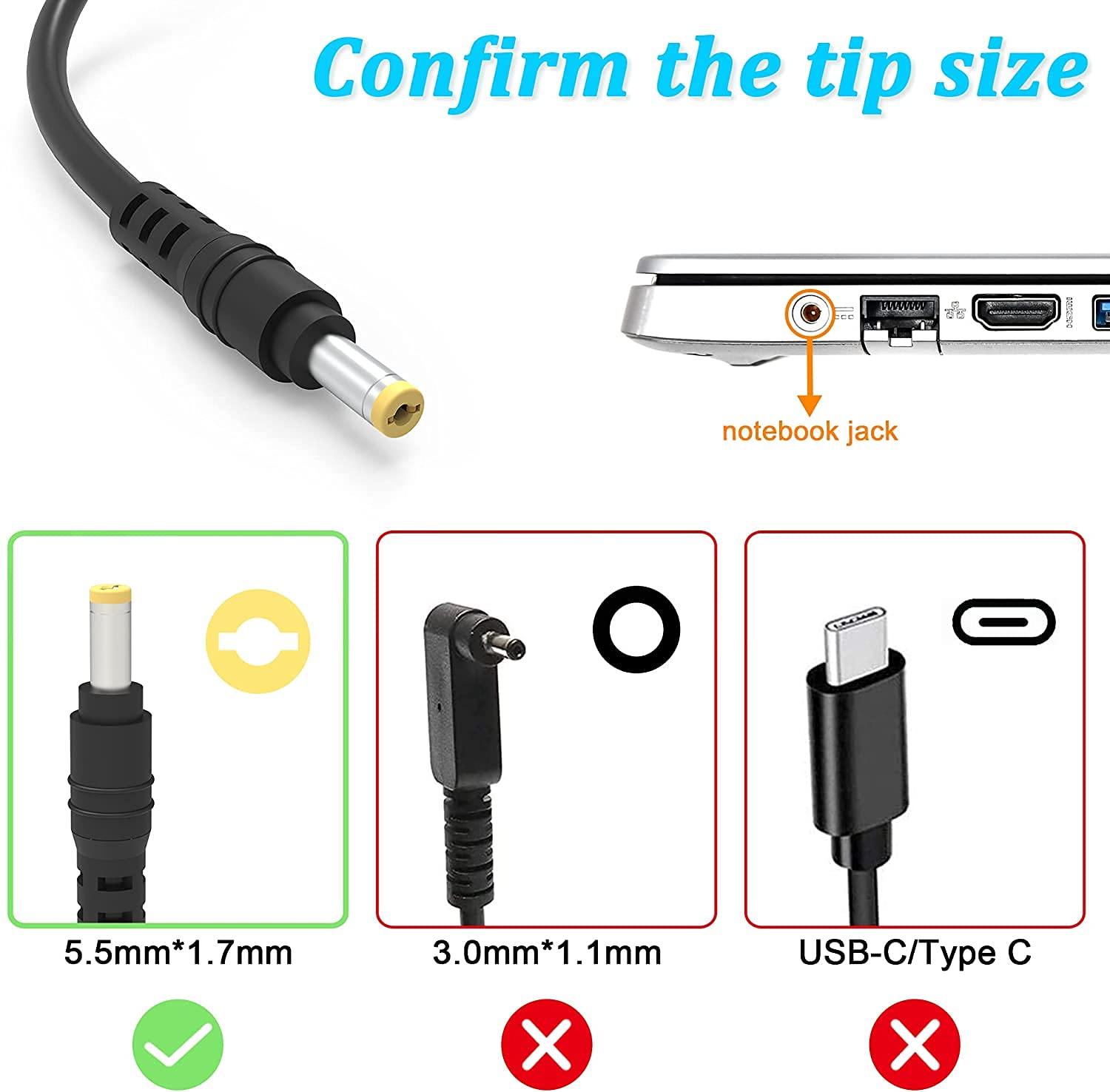AC Adapter Charger for Toshiba Satellite Radius 2-in-1, P25W-C2304-4K, P25W-C2302, P25W-C2300-4K, by Galaxy Bang USA®