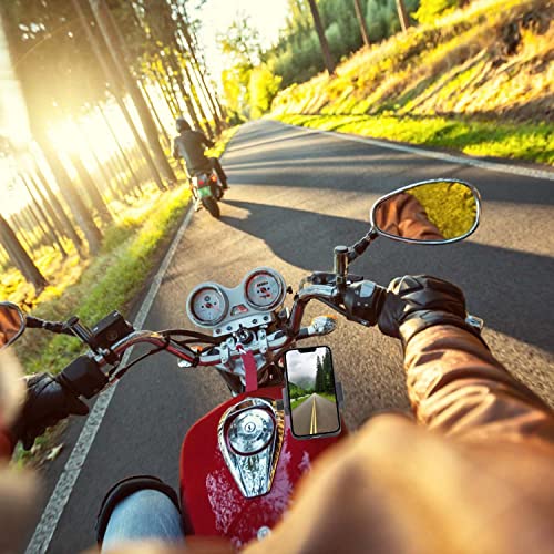 Mippko Magnetic Motorcycle Phone Holder,Strong Magnetic Attracts Tank, Non-Slip & Anti-Scratch,Compatible with 3.5~7.5" iPhone/Samsung Galaxy/Nexus/HTC/LG, One Adhesive Metal Plate Attached