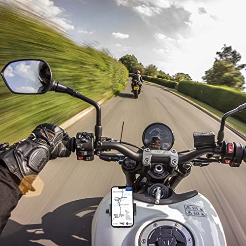 Mippko Magnetic Motorcycle Phone Holder,Strong Magnetic Attracts Tank, Non-Slip & Anti-Scratch,Compatible with 3.5~7.5" iPhone/Samsung Galaxy/Nexus/HTC/LG, One Adhesive Metal Plate Attached