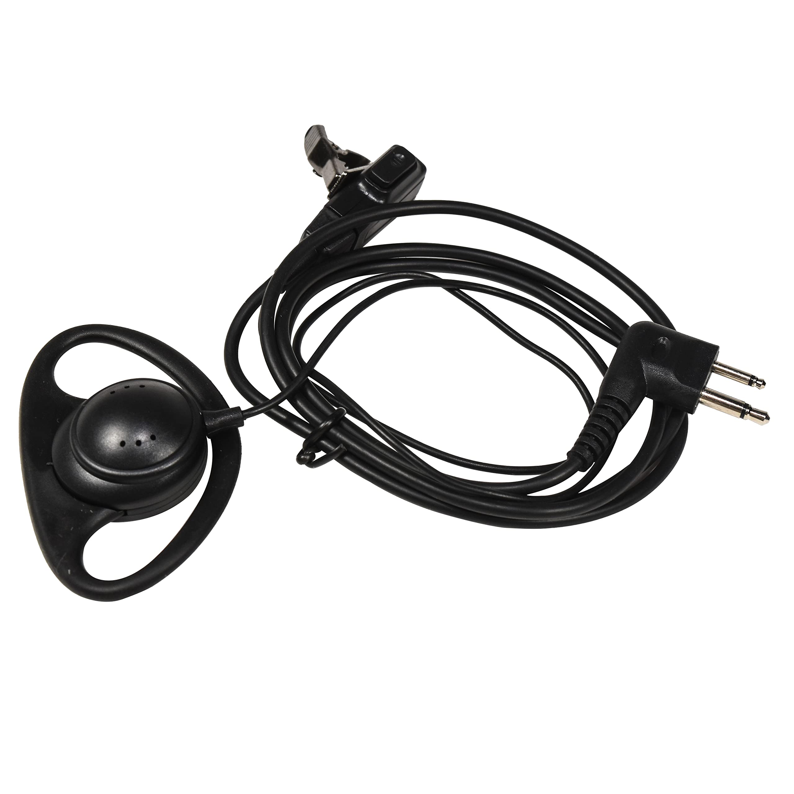HQRP D Shape Earpiece Headset PTT Mic Compatible with Motorola RDV-5100, RDV-2020, AU-1200, AV-1200 Sun Meter