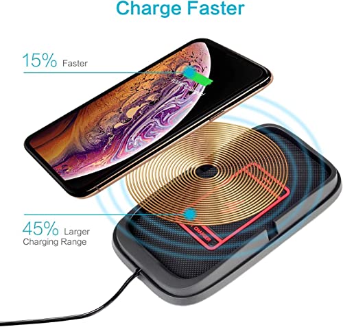 Wireless Charger, Jewaytec Car Wireless Charging Station, 15W Fast Auto Wireless Charging Pad Compatible with iPhone 14 13/13 Pro/13 Mini/13 Pro Max/Se 2022/ iPhone12 Pro Max,Tesla Model 3