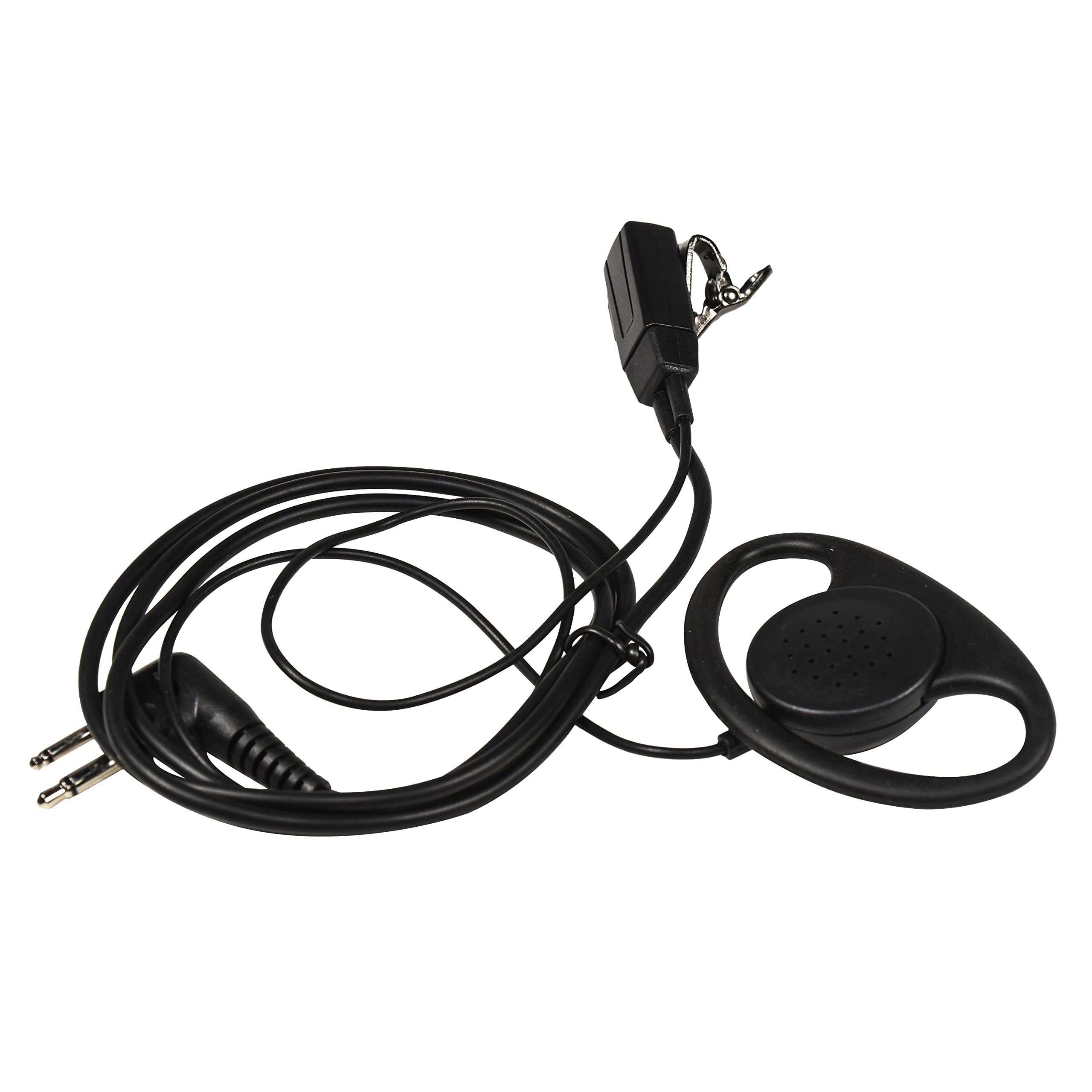 HQRP D Shape Earpiece Headset PTT Mic Compatible with Motorola RDV-5100, RDV-2020, AU-1200, AV-1200 Sun Meter