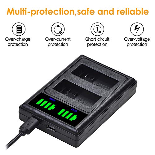 LP-E8, Pickle Power LPE8 Battery and LED USB Dual Charger Replacement for Canon Rebel T5i T4i T3i T2i EOS 550D 600D 650D 700D Kiss X4 X5 X6 LC-E8E DSLR Digital Camera