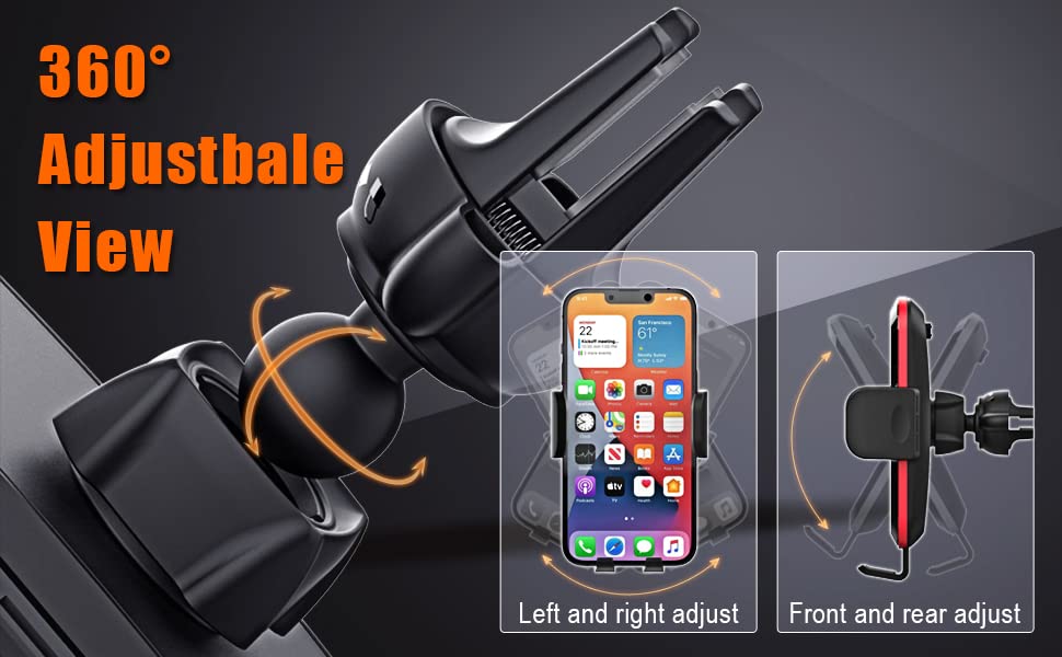 ZYlifemagic Universal Air Vent Phone Holder for Car [Upgraded Military-Grade Stability], Cell Phone Holder Car Compatible with All Smartphone Apple iPhone [Big Phones and Thick Case Friendly]