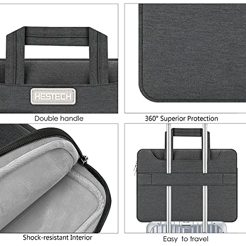 HESTECH Laptop Bag,15.6 Inch Laptop Sleeve Case,Business Briefcase,Water-Repellent Slim Computer Carry Case with Shoulder Strap for 15-16" Hp Dell Acer,Black