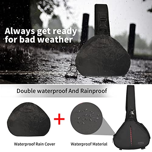 CADeN Camera Bag Sling Shoulder Bag Camera Case Waterproof with Rain Cover Tripod Holder, Compatible for DSLR/SLR Cameras (Canon Nikon Sony Pentax) and Accessories Shoulder Camera Bag