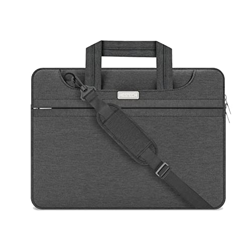 HESTECH Laptop Bag,15.6 Inch Laptop Sleeve Case,Business Briefcase,Water-Repellent Slim Computer Carry Case with Shoulder Strap for 15-16" Hp Dell Acer,Black