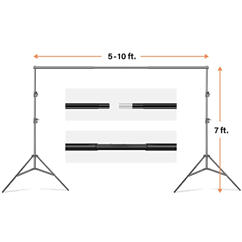 Julius Studio 10 Feet Wide Photography Photo Muslin Background Support Stand Backdrop Crossbar Kit, Backdrop Support Stand with Carry Bag, JSAG576