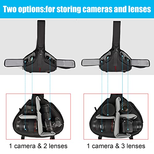 CADeN Camera Bag Sling Shoulder Bag Camera Case Waterproof with Rain Cover Tripod Holder, Compatible for DSLR/SLR Cameras (Canon Nikon Sony Pentax) and Accessories Shoulder Camera Bag