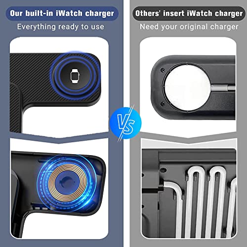 3 in 1 Wireless Charger Wireless Charging Station for Apple Multiple Devices Foldable Stand Dock for iPhone 14 13 12 11 Pro Xs Max XR 8 Plus & Apple Watch Series 8 7 6 SE 5 4 3 AirPods with Adapter