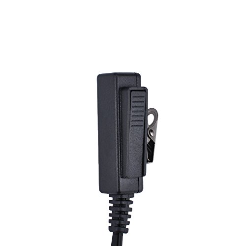 KEYBLU D Shape Earpiece CLS1410, CLS1110, CP185, CP200, CP200d, Headset with Big PTT for 2 Pin Walkie Talkie Radio (Motorola)