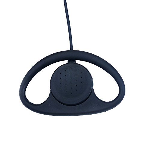 KEYBLU D Shape Earpiece CLS1410, CLS1110, CP185, CP200, CP200d, Headset with Big PTT for 2 Pin Walkie Talkie Radio (Motorola)