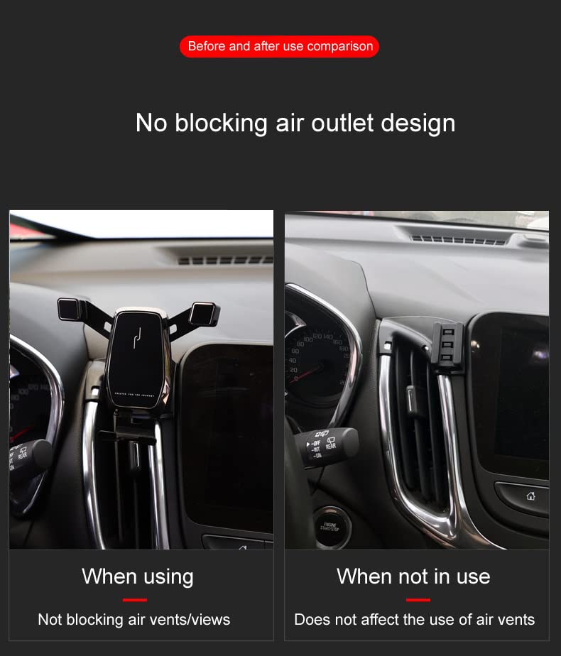 JNGXQ car Phone Holder for Chevy Equinox Phone Mount Interior Accessories 2018 2019 2020 2021 2022 2023 Phone Stand Vent