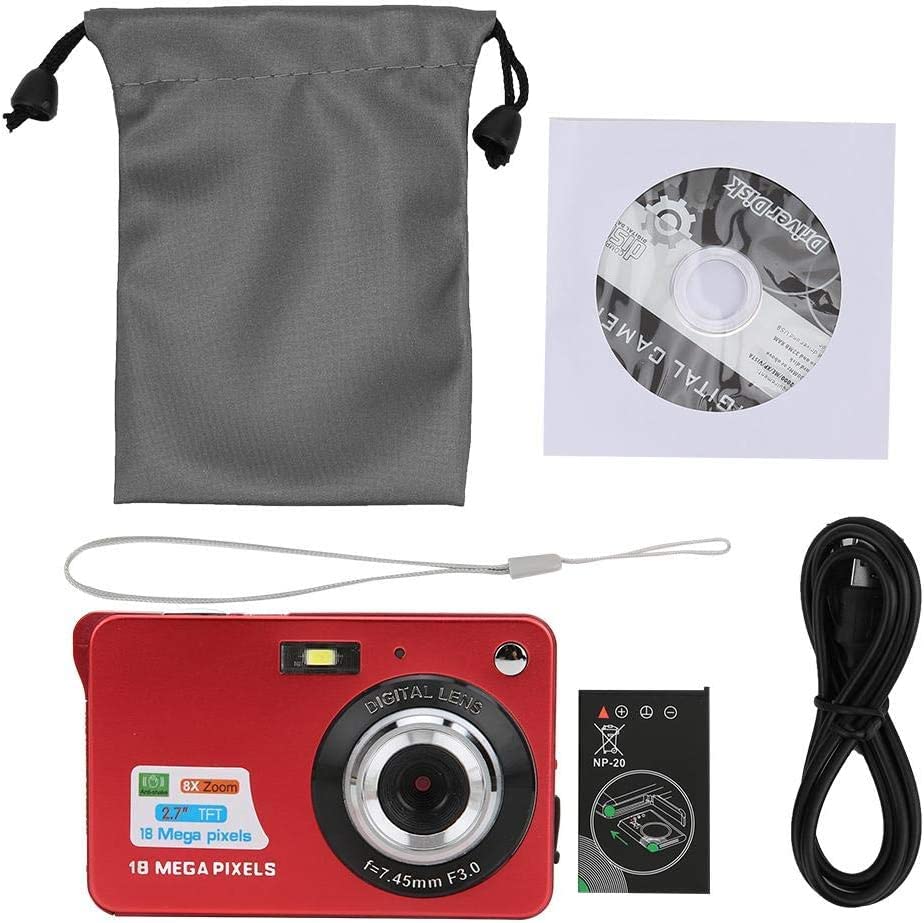 Digital Cameras for Kids Portable Camera, 8X Zoom Digital Camera, with 2.7 Inch TFT LCD Screen and Built-in Microphone, 1280x720 High Definition Video Camera, Auto Focus, Support SD (Color : B)