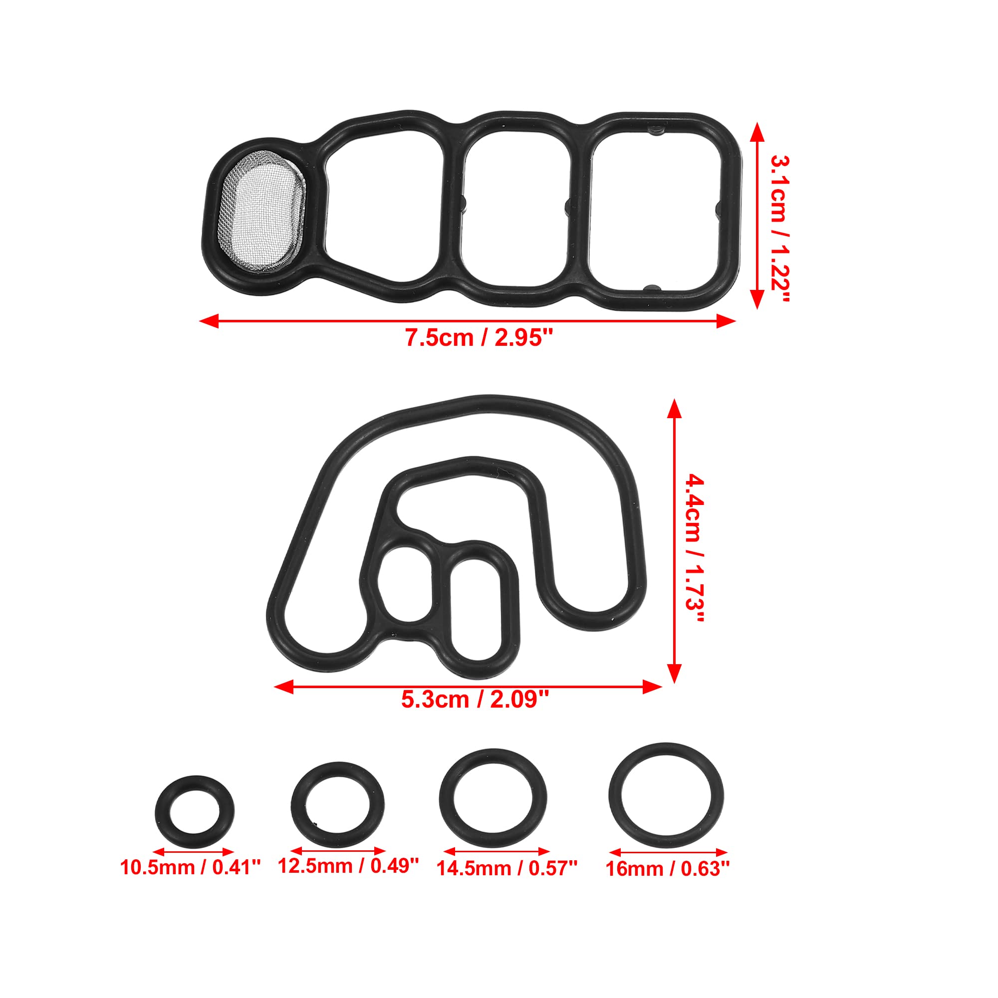 X AUTOHAUX 1 Set 15826-RDV-J01 15826RDVJ01 KMVSG-OSA6 Variable Timing Solenoid Gasket for Honda Pilot 2006 2007 2008