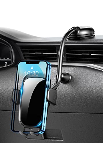 Cezuly Phone Mount for Car [Anti-Shake Stabilizer], 7.5" Gooseneck Windshield & Dashboard Car Phone Holder Mount, [Strong Suction Cup] Long Arm Cell Phone Holder Car Compatible with 4-7" Phones