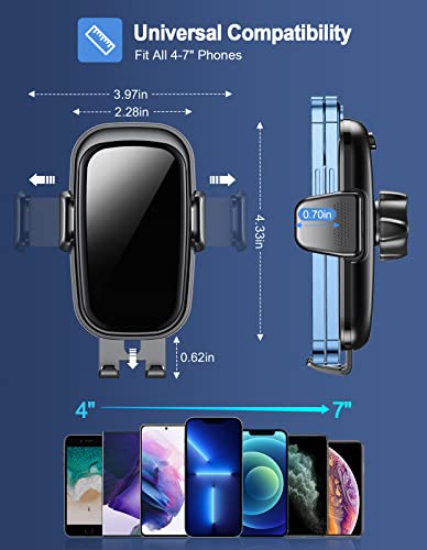 Cezuly Phone Mount for Car [Anti-Shake Stabilizer], 7.5" Gooseneck Windshield & Dashboard Car Phone Holder Mount, [Strong Suction Cup] Long Arm Cell Phone Holder Car Compatible with 4-7" Phones