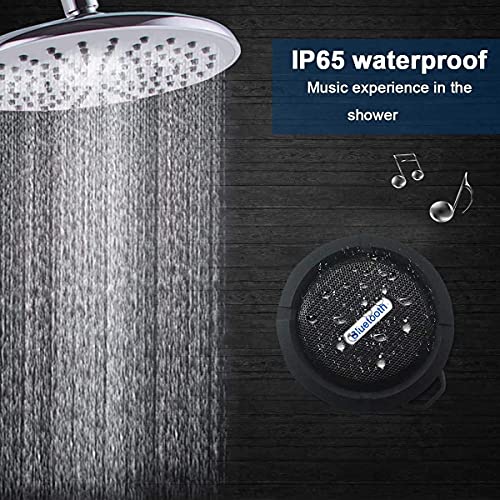 Bluetooth Speaker, IPX7 Waterproof Shower Bluetooth Speaker, Portable Wireless Outdoor Speaker with HD Sound, Support TF Card, Suction Cup for Home, Pool, Beach, Boating, Hiking 6H Playtime -Black