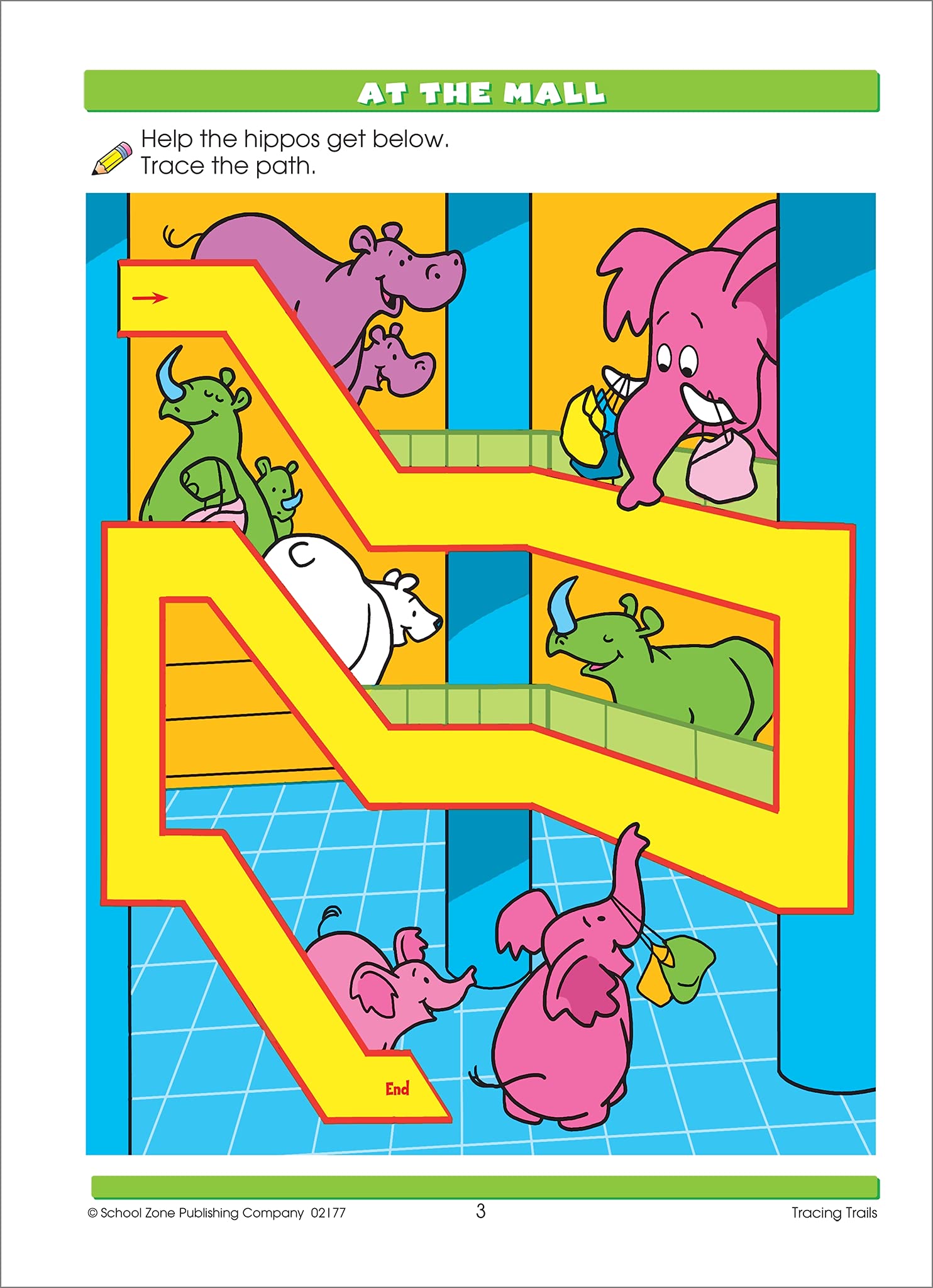 School Zone - Tracing Trails Workbook - 32 Pages, Ages 3 to 5, Preschool, Pre-Writing, Intro to Shapes, Alphabet, Numbers, and More (School Zone Little Hand Helper™ Book Series)