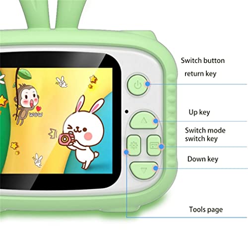 MEENE Digital Camera 2.0 Inch 1080P 20 Million Pixel High Definition Cartoon Video Camera Toy Best Gift for Boys Girls (Color : Green)