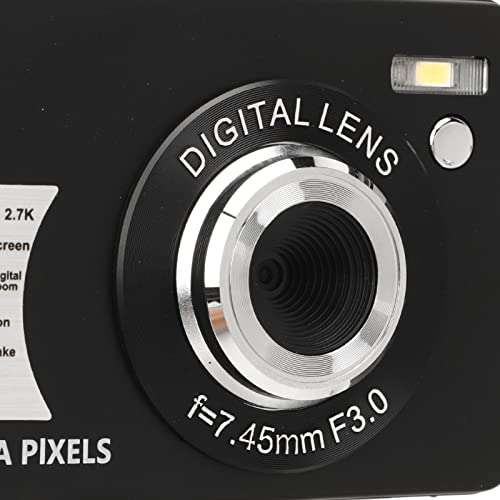 HD Digital Camera, Built in Fill Light Plastic Metal 2.7K 48MP High Resolution Digital Camera for Selfie