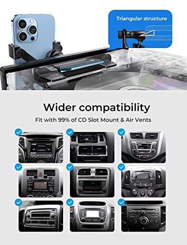 AINOPE CD Slot Car Phone Holder Mount 3 in 1 Multiple Choices Gravity Phone Holder Mount for Car Vent with Metal Hook Car Phone Holder Compatible with iPhone 14, All 4-7 Inch Cell Phones