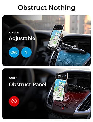 AINOPE CD Slot Car Phone Holder Mount 3 in 1 Multiple Choices Gravity Phone Holder Mount for Car Vent with Metal Hook Car Phone Holder Compatible with iPhone 14, All 4-7 Inch Cell Phones