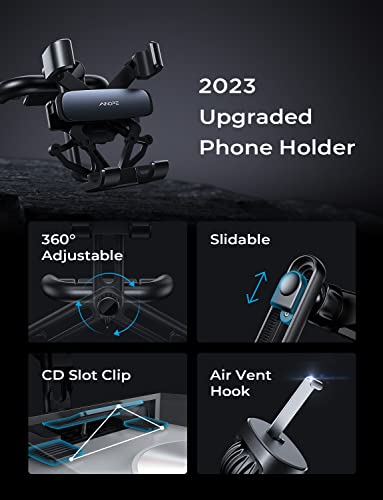 AINOPE CD Slot Car Phone Holder Mount 3 in 1 Multiple Choices Gravity Phone Holder Mount for Car Vent with Metal Hook Car Phone Holder Compatible with iPhone 14, All 4-7 Inch Cell Phones