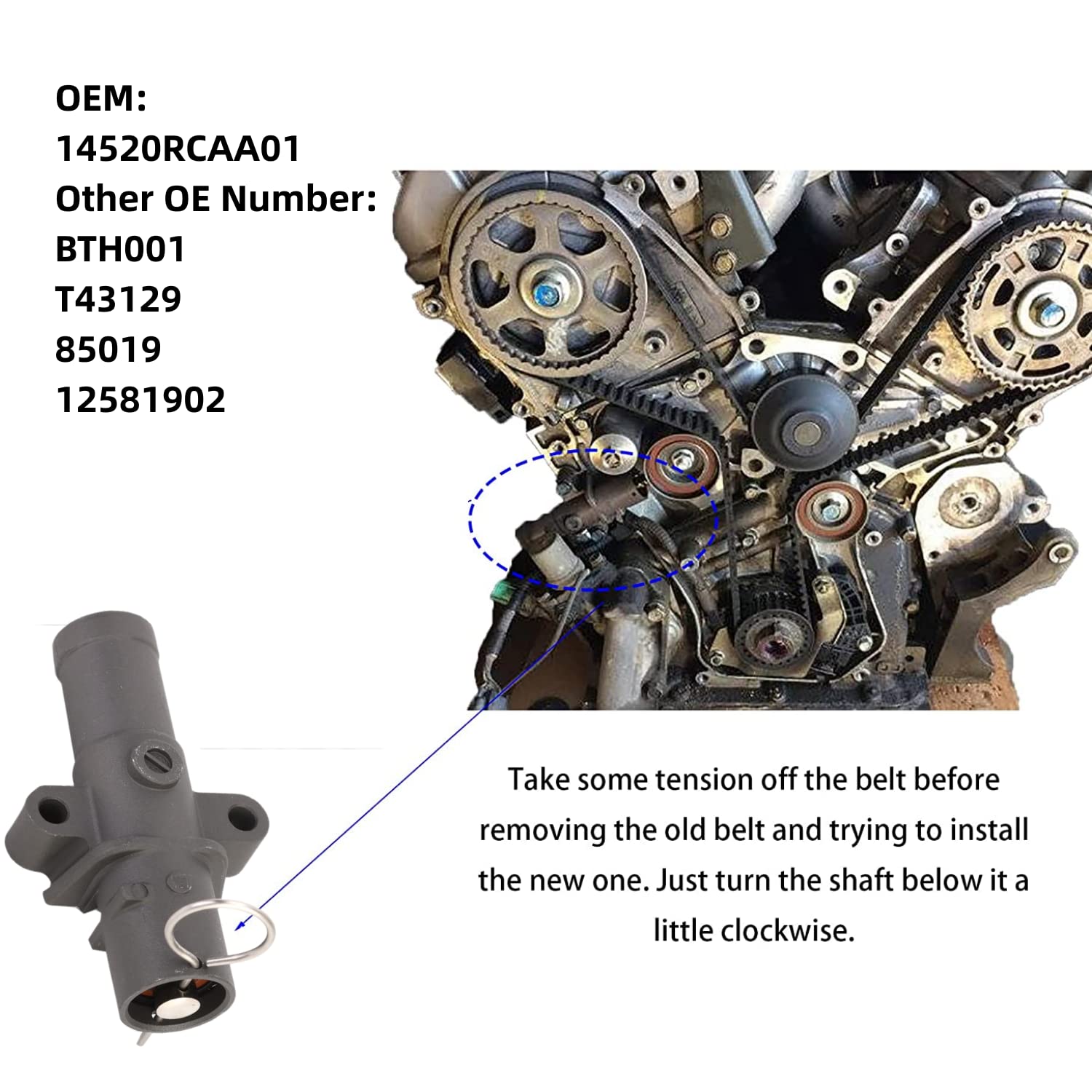 TKH-002 Engine Timing Belt Kit with Water Pump Compatible with 2003-2018 Accord Crosstour Odyssey Pilot Ridgeline MDX RDX RL TL TSX ZDX Saturn Vue 3.0L 3.5L 3.7L Replaces# TCKWP329 19200-RDV-J01