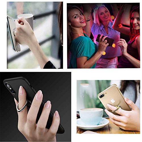 Phone Ring Holder Stand Finger Kickstand 360° Rotation Metal Ring Grip with Magnetic Phone Car Mount Holder Set Compatible with iPhone, Samsung, LG, Sony, HTC ETC (Rose Gold)