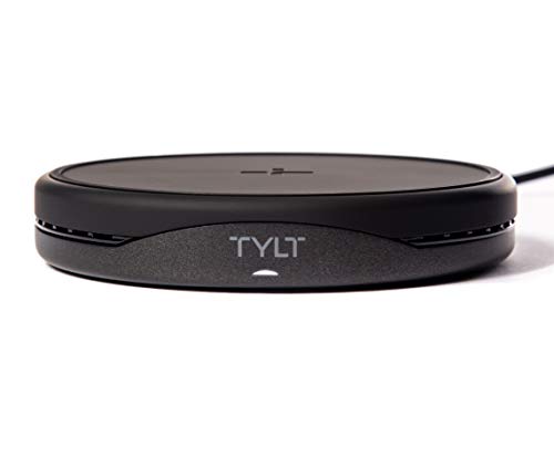 TYLT Crest | Convertible Wireless Charger | Qi Certified 10W Fast Charging Pad | Compatible with iPhone 13/13 Pro/13 Mini/13 Pro Max/12/11/SE 2020/XR/XS/8 & Samsung Galaxy S21/S20/S10/Note 10/9 | Blk
