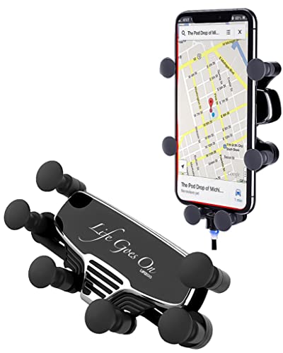 [ Life Goes On ] 2022 Newest Gravity Car Phone Holder Mount Vent Clip, Air Vent Phone Mount for Car, Automatic Locking Universal Smartphone Cradle Compatible for iPhone Galaxy and More. 4.7-6.5 inch