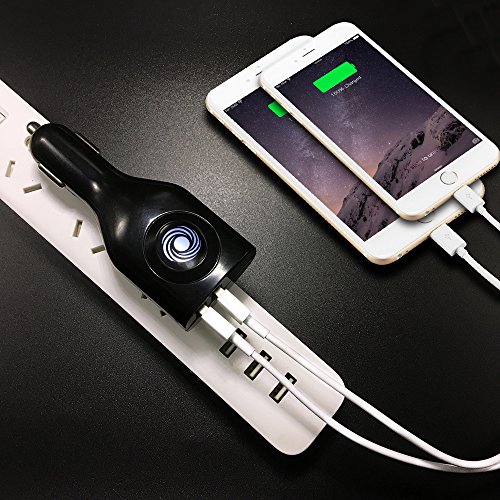 Car Charger,Dual USB Wall Charger and Car Charger with Travel Adapter Foldable Plug Home for iPhone X Xs MAX 6 7 8 Plus, iPad Mini Air Pro, Galaxy S10 9 8 7 Plus, LG Google one Plus 6 Phone