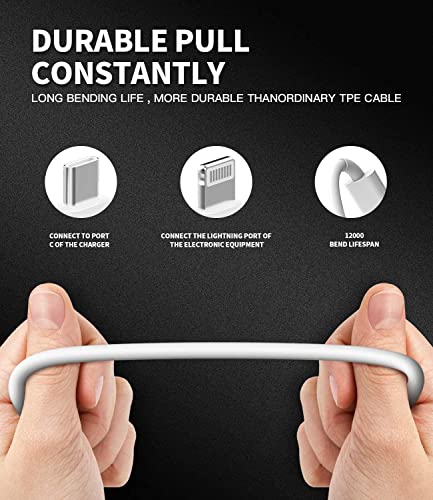 iPhone Fast Charger, iPhone Charger Fast Charging 20W PD Adapter Fast Charger Type C Power Wall Charger Block + 6FT USB C to Lightning Cable Compatible with iPhone 14/13/12 11/Pro Max/Pro/XR/SE/8Plus