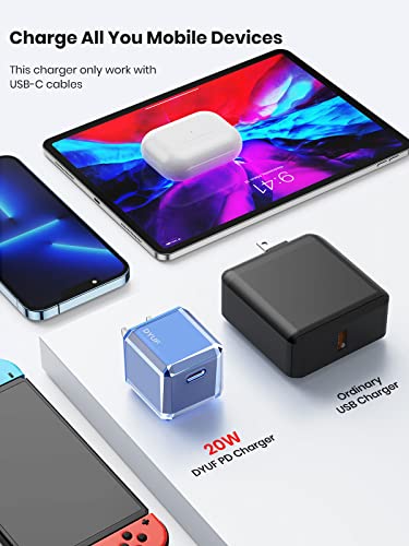 DYUF Ipad Pro Charger,20W USB C Fast Charger with 60W Ipad Charger Cord, Compatible with Samsung/iPad, Fast Charging and Data Transfer