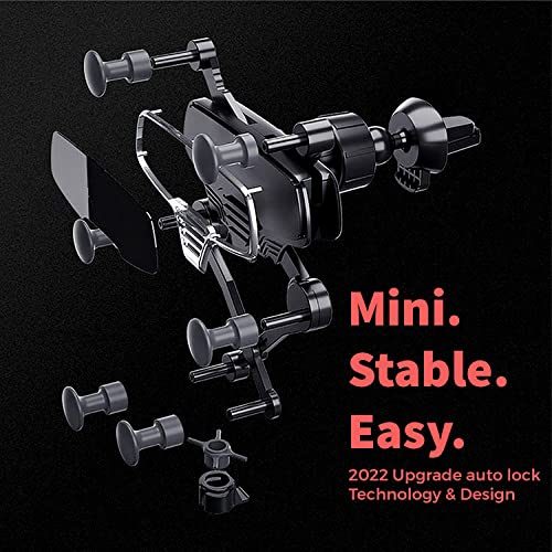 [ Life Goes On ] 2022 Newest Gravity Car Phone Holder Mount Vent Clip, Air Vent Phone Mount for Car, Automatic Locking Universal Smartphone Cradle Compatible for iPhone Galaxy and More. 4.7-6.5 inch