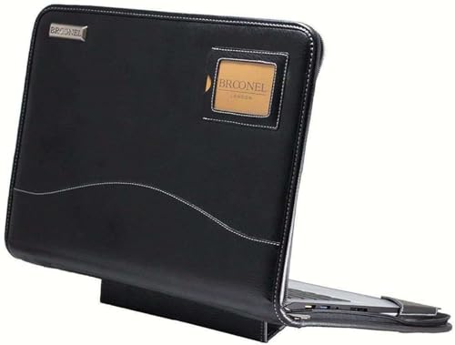 Broonel - Contour Series - Black Heavy Duty Leather Protective Case - Compatible with Toshiba Satellite Radius 12 / Toshiba Satellite Radius 11